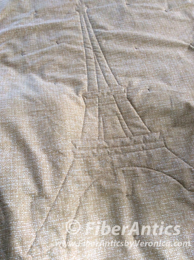 Fiber Antics by Veronica: Paris Rendezvous—quilting a fabric panel