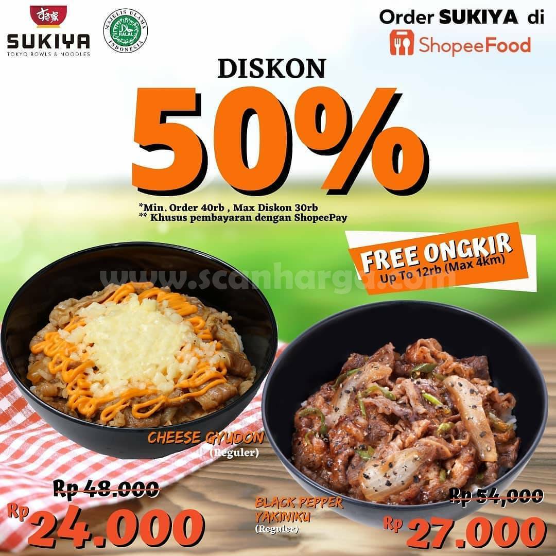 Promo SUKIYA DISKON 50% Pemesanan via Shopee Food - scanharga