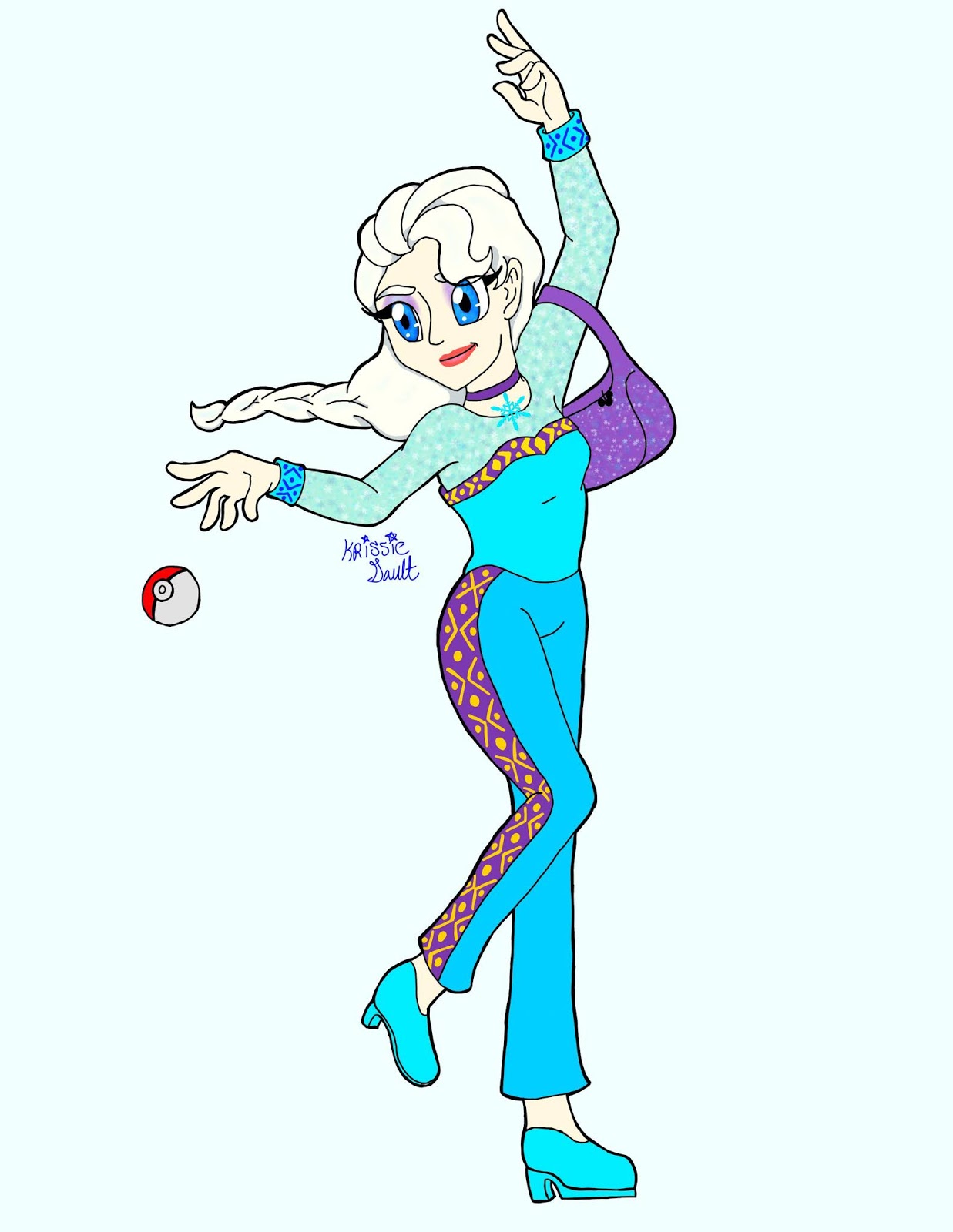 Galaxy of Art: Disney's Frozen Elsa as a Pokemon Trainer