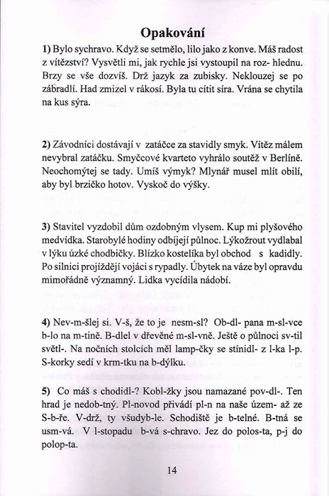 Záříjové diktáty - 4. / 5. třída