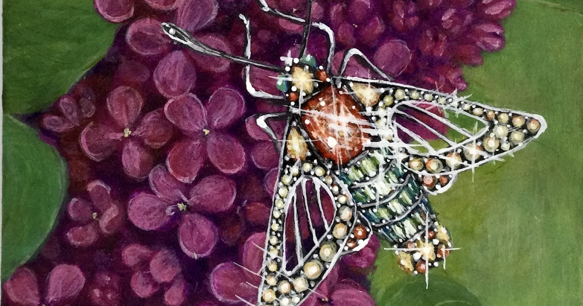 Jewelled Hawk Moth with French Lilac