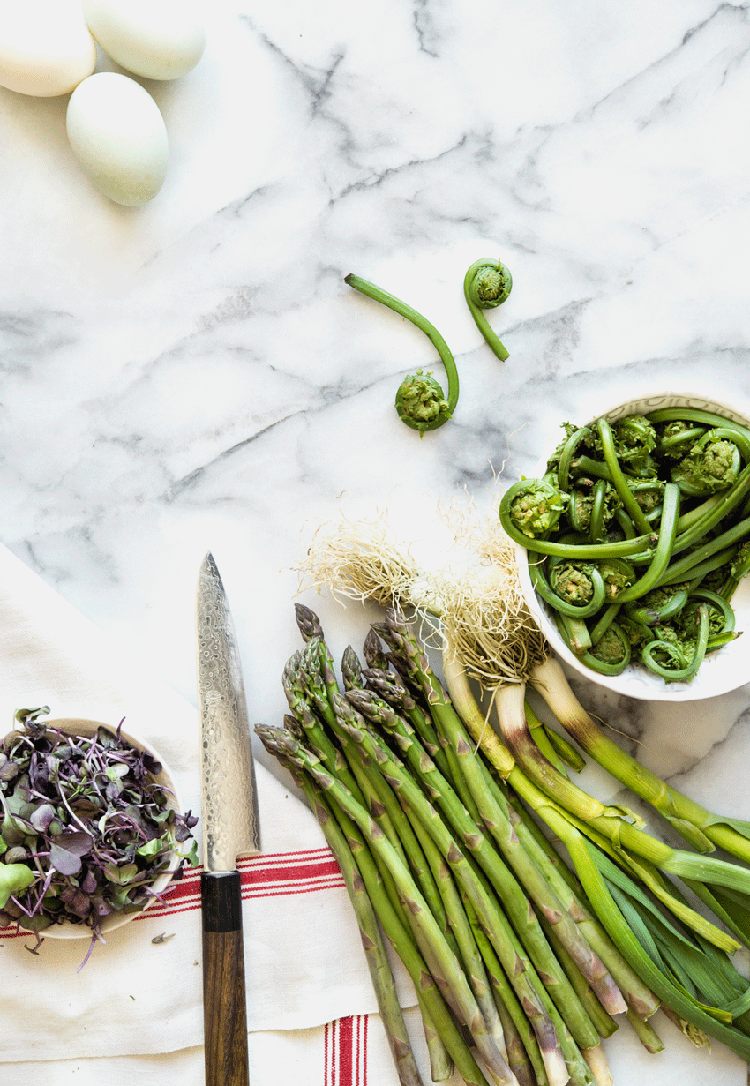 A Cornucopia of Spring Vegetables - WILD GREENS & SARDINES