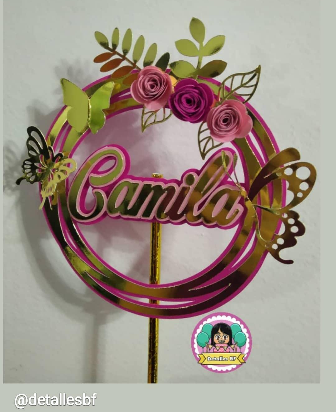 Topper 3D Camila - Mis Toppers Tus Toppers