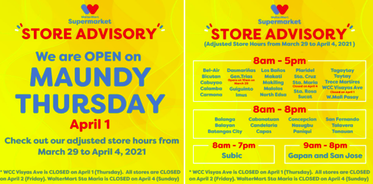 Manila Shopper: Supermarkets & Drugstores' Operating Hours during Holy ...