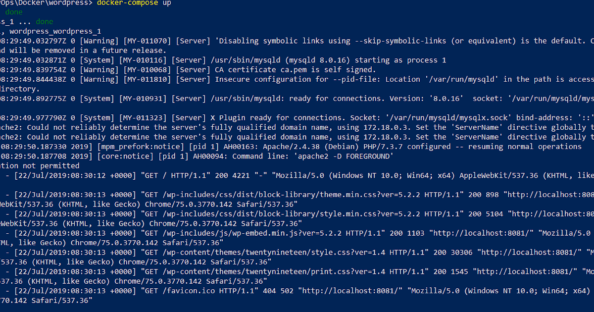 Automation Testing Running Yml File In Docker To Build Wordpress Application Along With Mysql Db