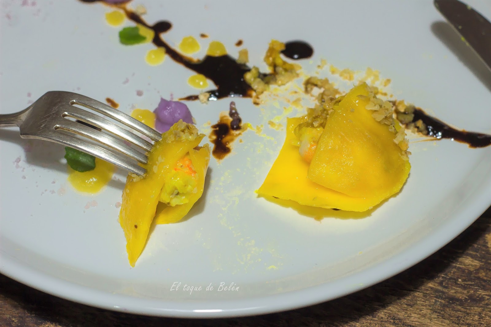 RAVIOLI DE MANGO RELLENO DE LANGOSTINO, EN JARDÍN ORIENTAL - El toque ...
