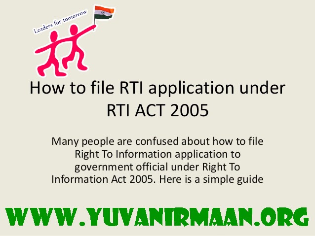 RTI Sample Application Form under Section 4 of RTI ACT ~ Yuva Nirmaan ...