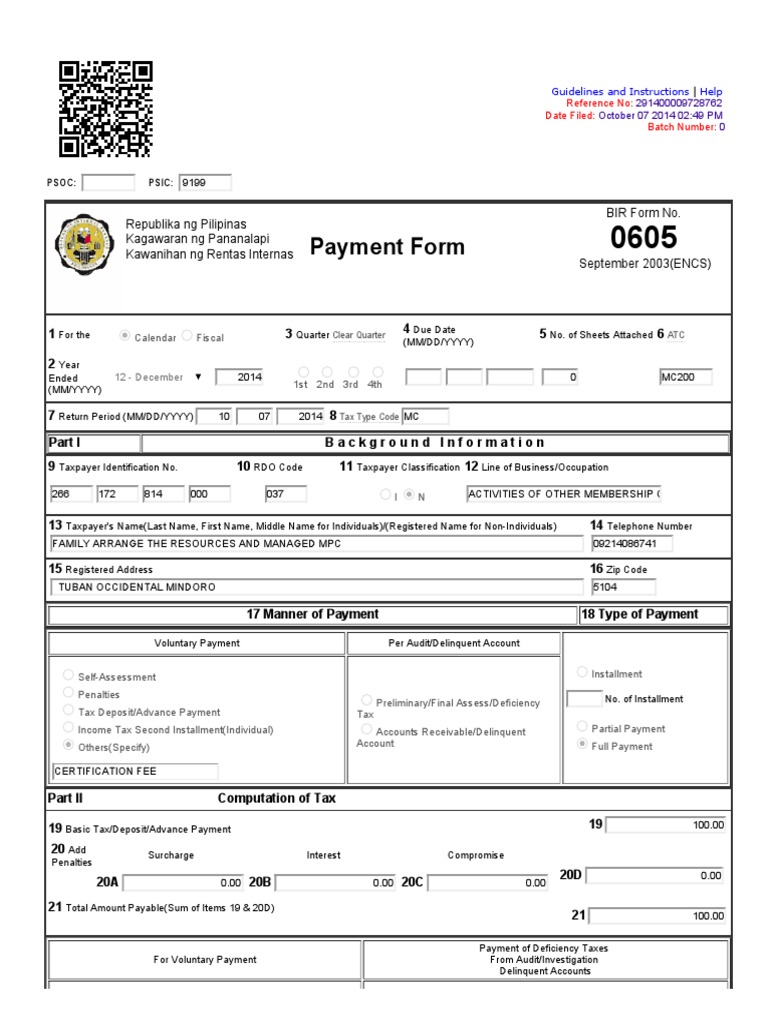 bir form 0605 - philippin news collections