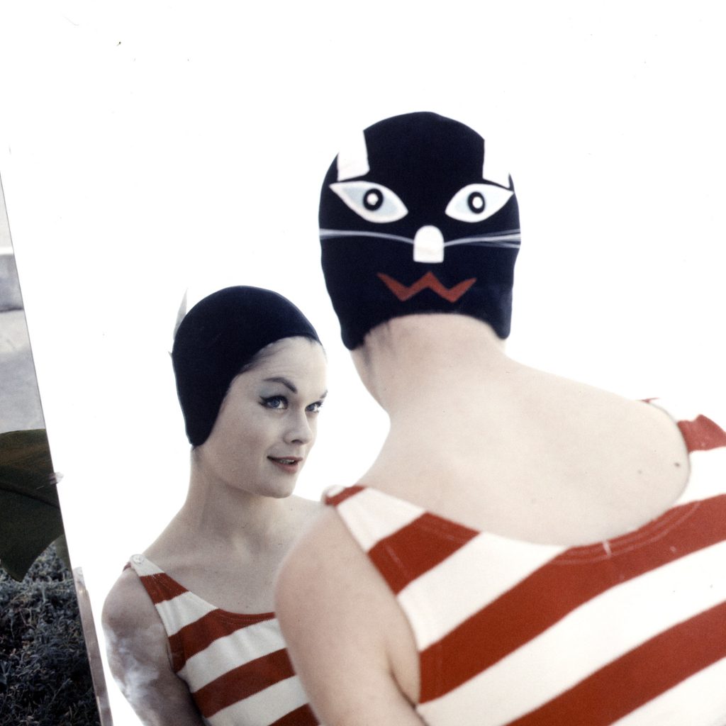 Crazy Double-Faced Swimming Caps of the Late 1950s ~ Vintage Everyday