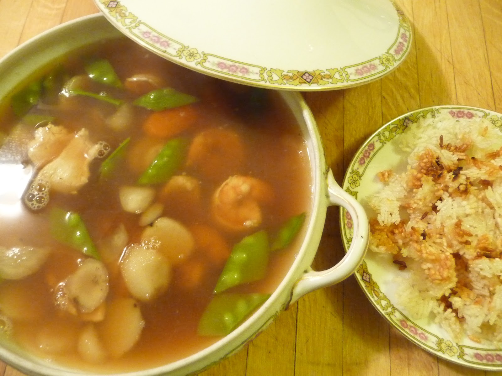 Princeton Eats Portland: Chinese Sizzling Rice Soup with Pork Stock