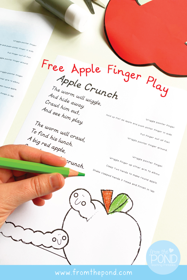 Apple and Worm Finger Play | From the Pond