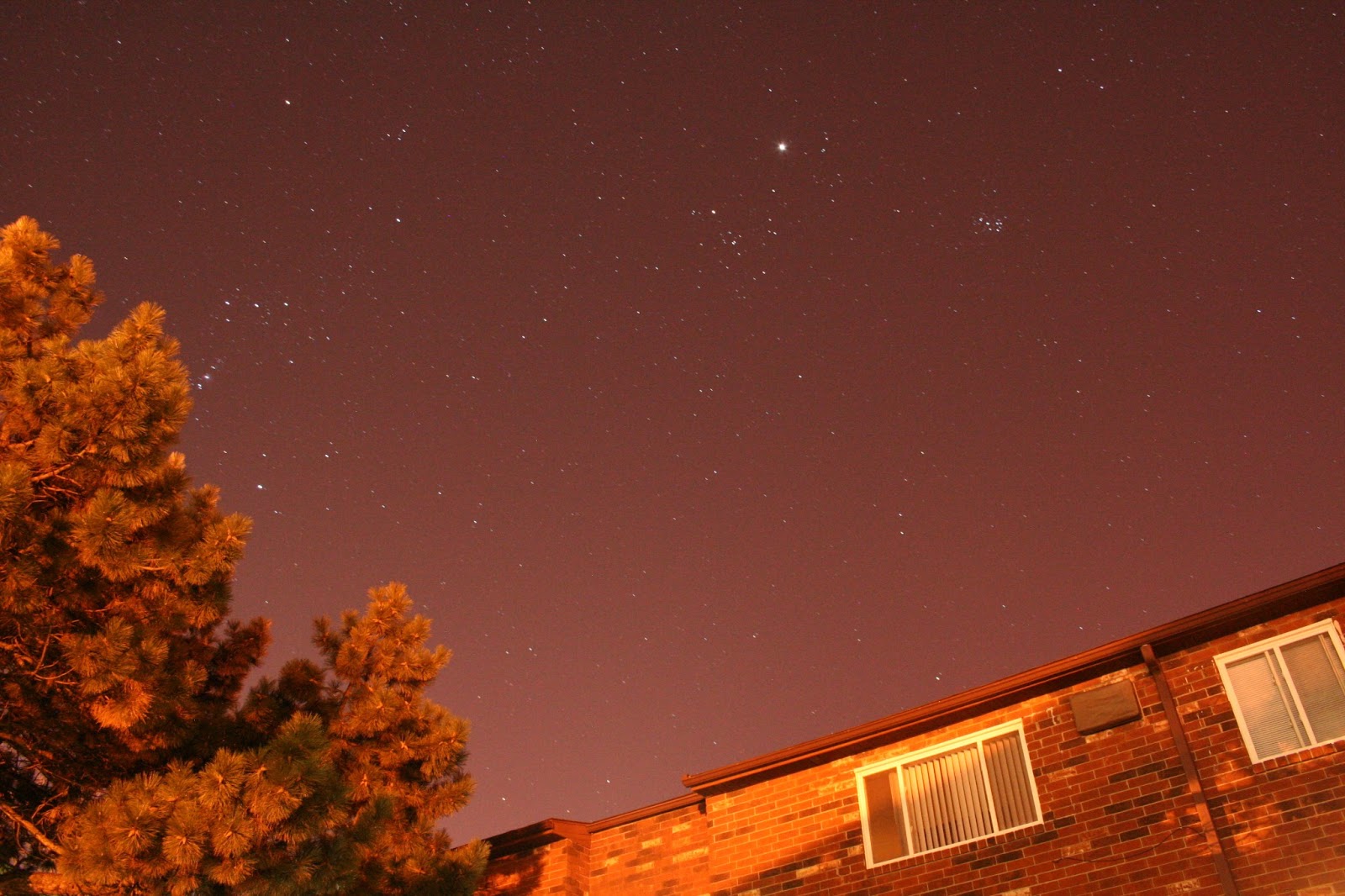 A closer look at two kinds of light pollution in my apartment courtyard ...