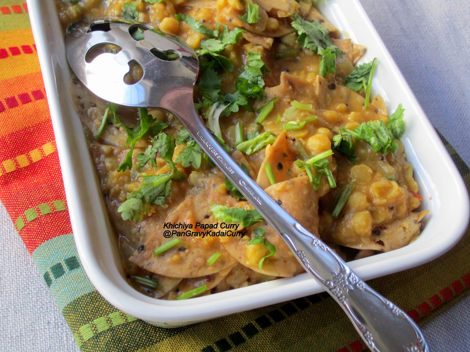 Pan Gravy Kadai Curry: Khichiya Papad And Lentil Curry