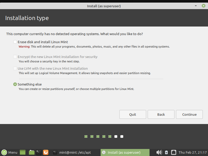 Linux Mint 193 Installation With Zfs Root