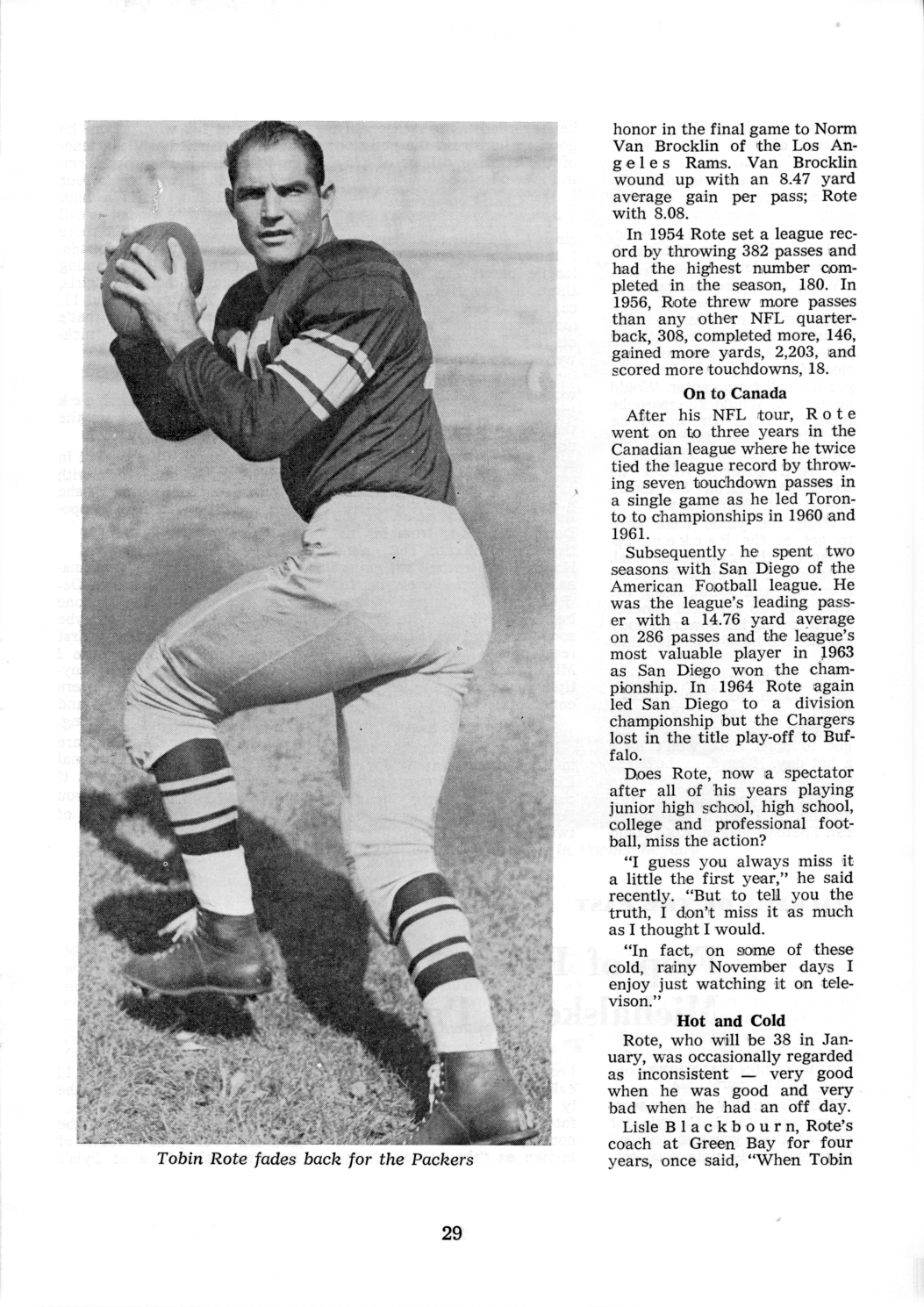 PACKERVILLE, U.S.A.: The Tobin Rote Years