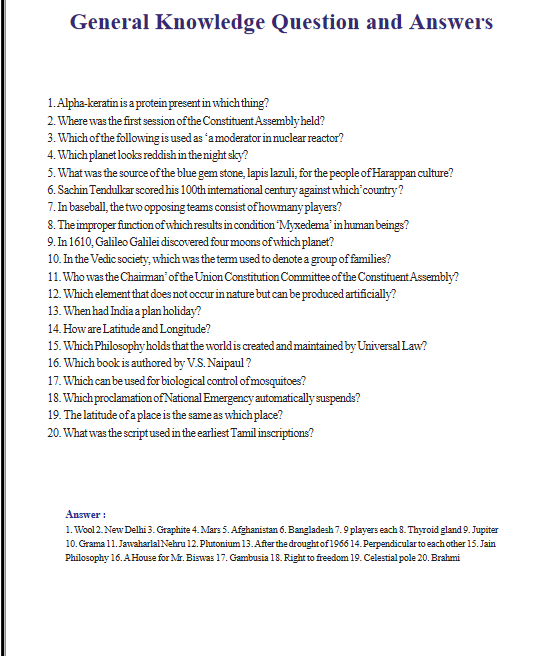 General Knowledge Questions And Answers Sarkari Exam Syllabus General Knowledge Questions And Answers Sarkari Exam Syllabus