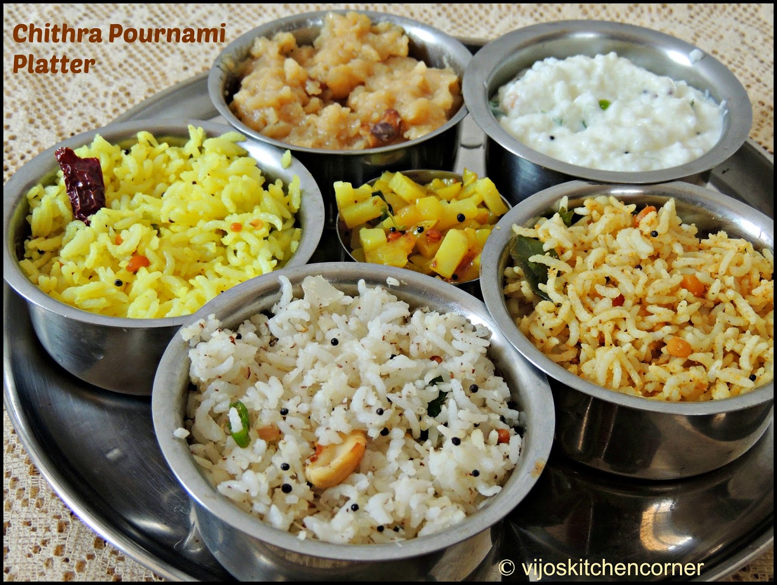 ViJo's Kitchen Corner: Chithra Pournami Platter - Kalavai Sadam