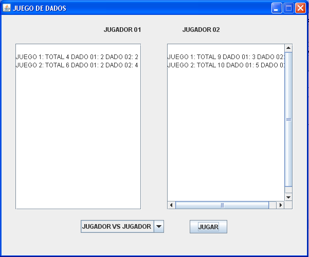 FULL CODIGOS JAVA: JUEGO DE DADOS CON RANDOM EN JFRAME