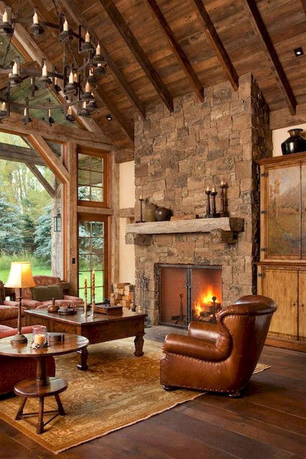 50 Exotic Traditional Fireplace Cabin To Create A Romantic Atmosphere ...