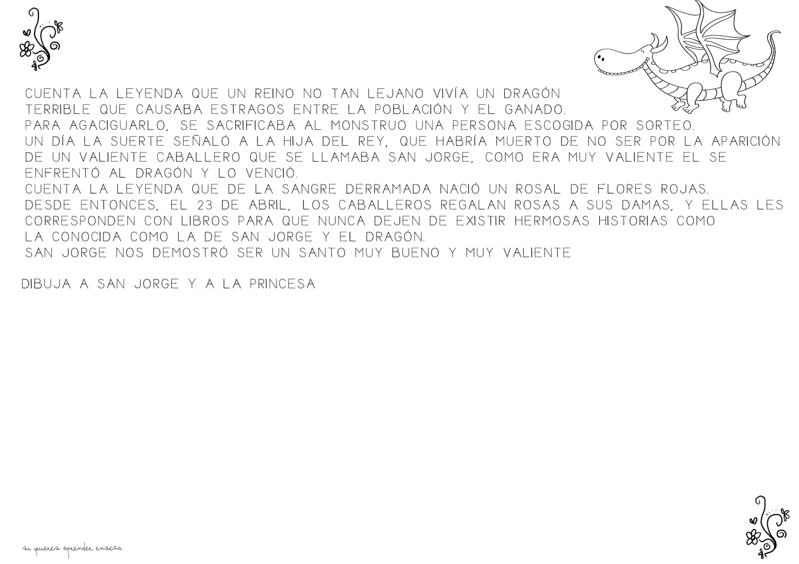 Primer Curso: 23 DE ABRIL: SAN JORGE Y EL DÍA DEL LIBRO
