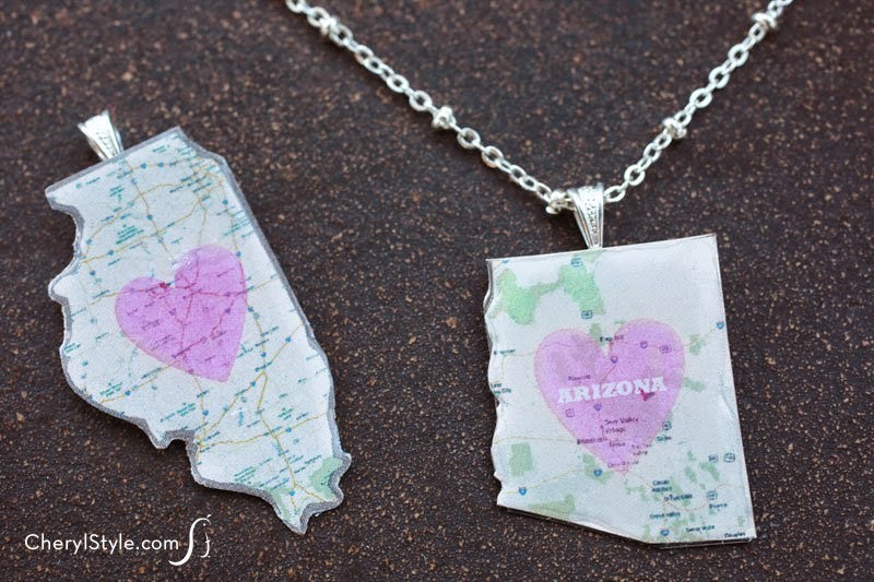 Map Necklace Pendant | Munchkins and Mayhem