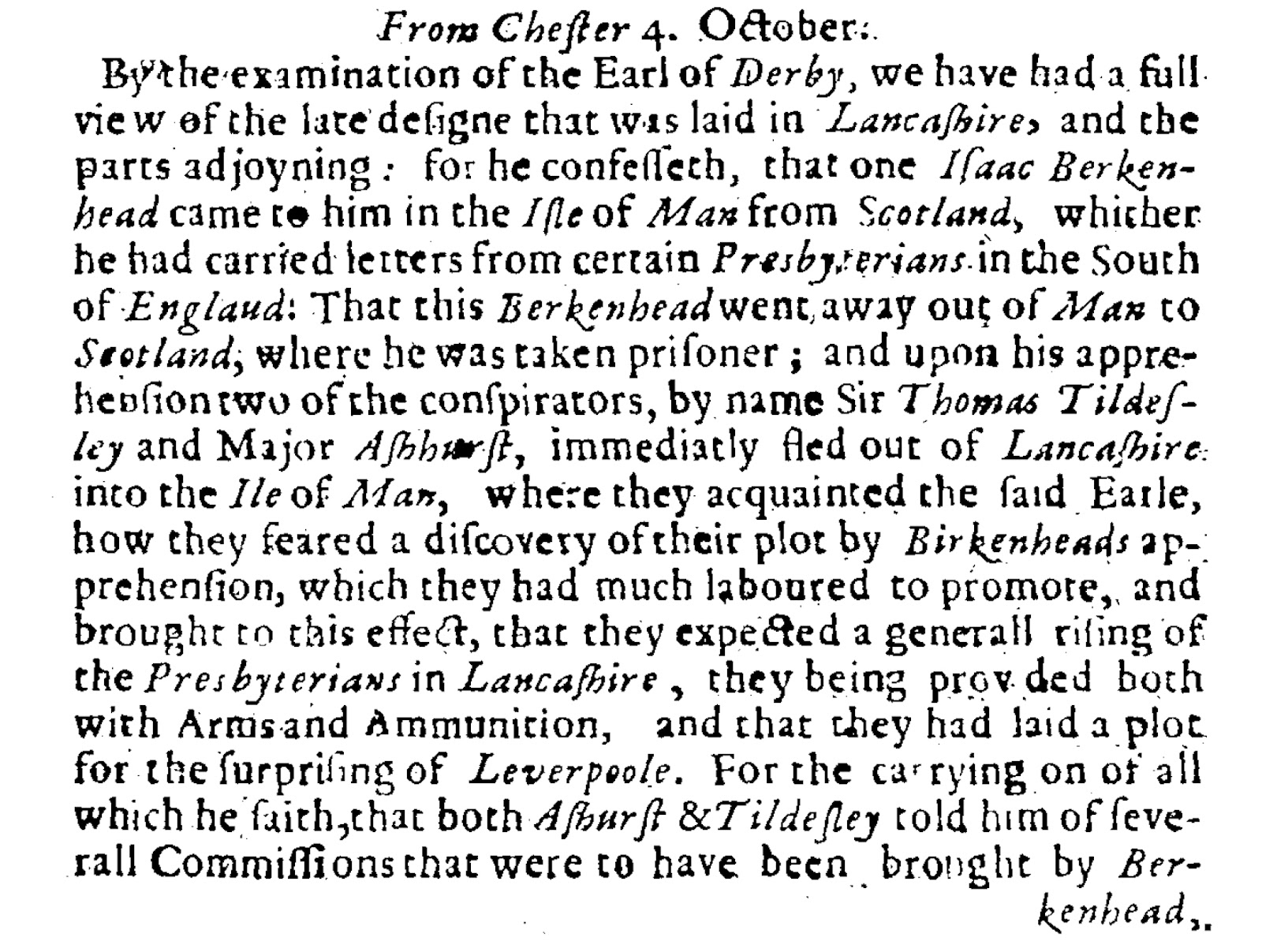 Tyldesley Family History: The Bloody Papist Tyldesley