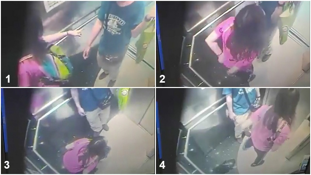 Woman Piss Quickly In Elevator Was Caught By Cctv Strugglemore