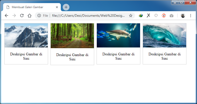 Materi 22 : Membuat Galeri Gambar dengan CSS - Web Design Purbalingga