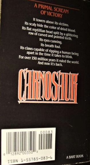 Too Much Horror Fiction: Carnosaur by Harry Adam Knight (1984): Bang a ...
