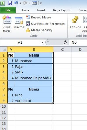Perbedaan UsedRange dan CurrentRegion VBA Excel