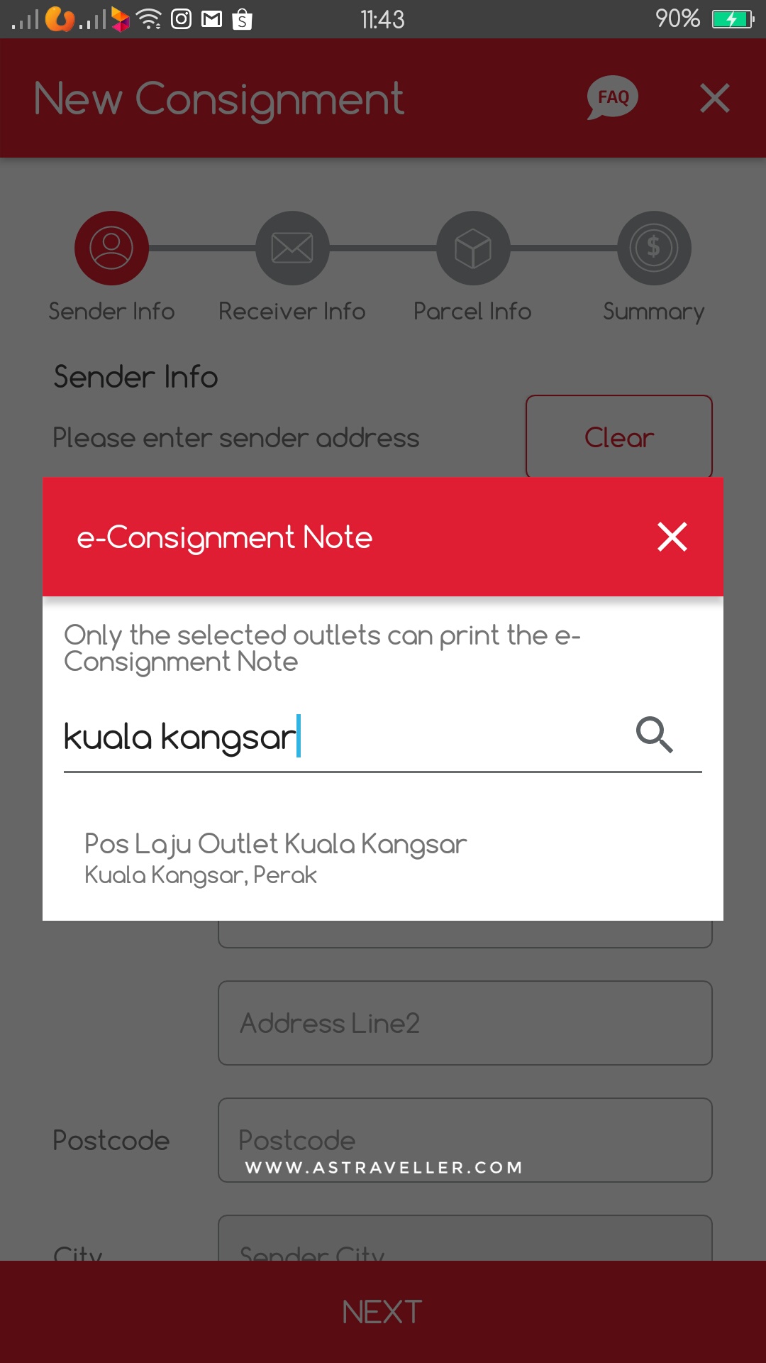 Pos Laju: E-Consignment Note / E-Nota Konsainan