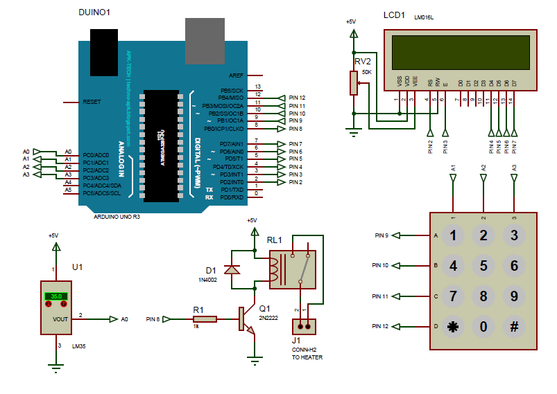 Koneksi Arduino UNO dengan LCD
