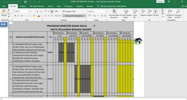 Aplikasi Excel Untuk Membuat Prota Promes Dengan Mudah ~ RKS RKAS RKT ...