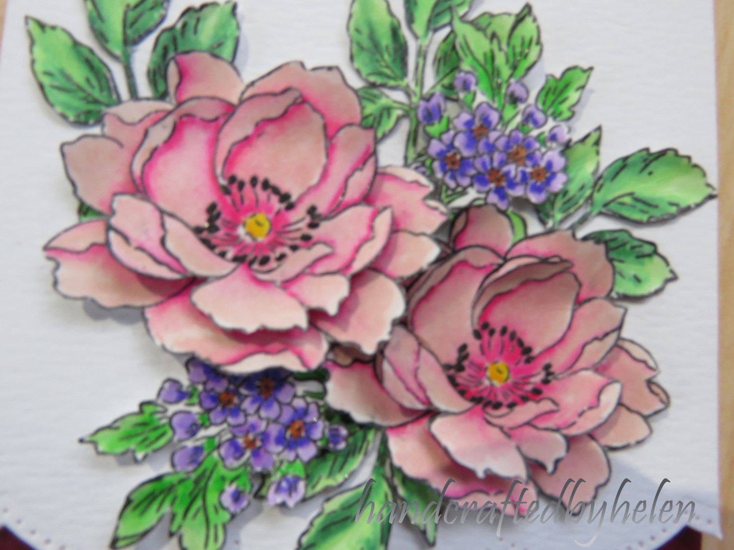 Handcrafted by Helen: Dimensional Flower card