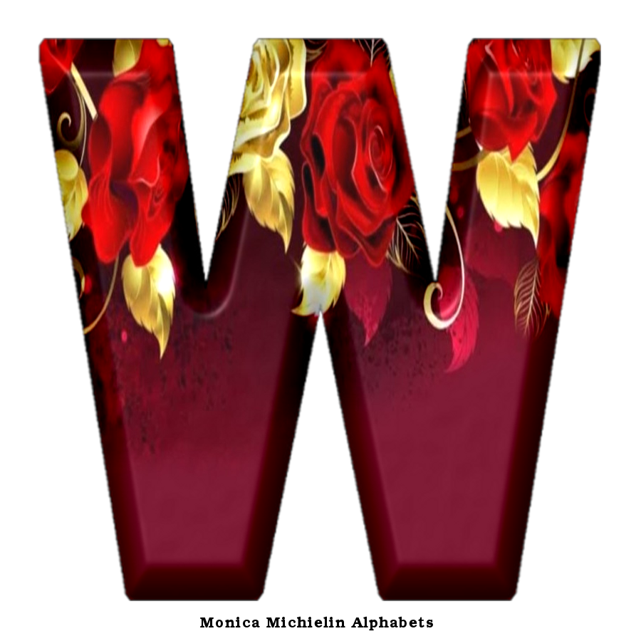 Monica Michielin Alphabets: GOLD RED FLOWER ALPHABET LETTER PNG, NUMBER ...