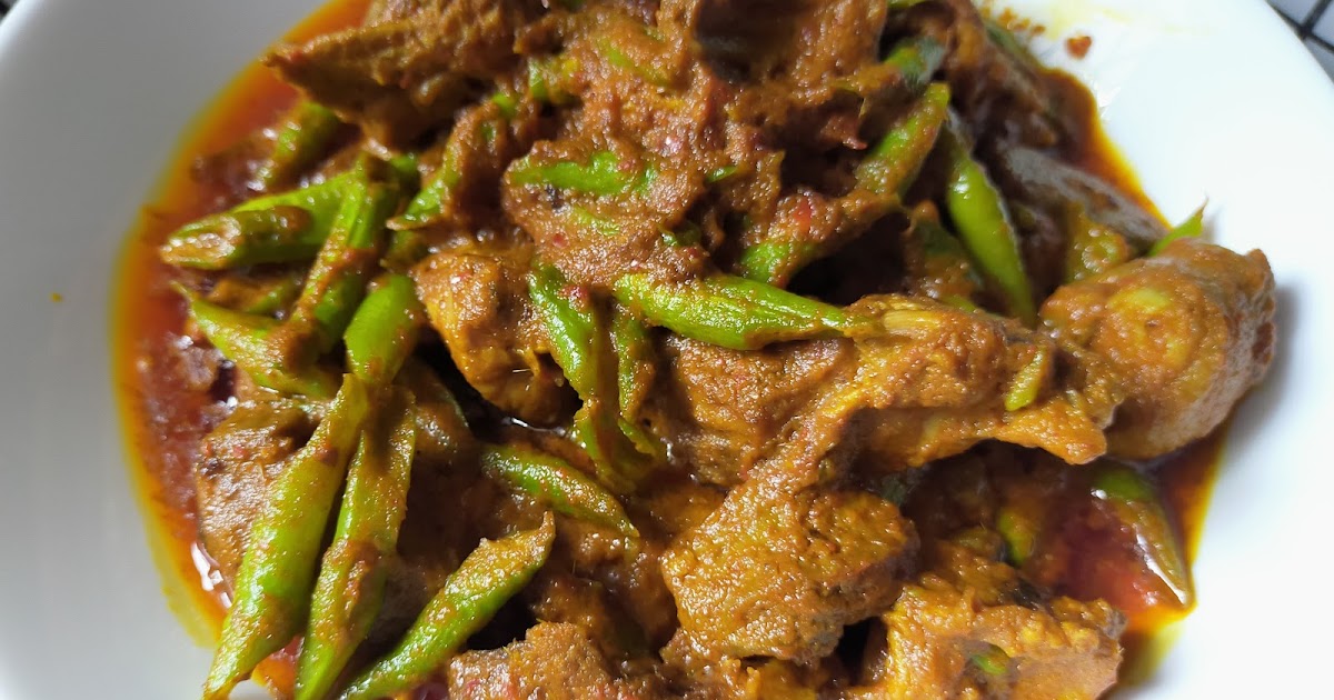 Rendang Kacang Panjang Dengan Hati Ayam
