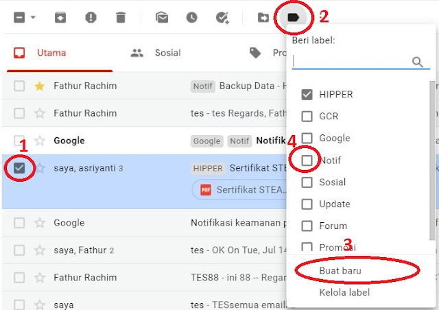 PENGATURAN LABEL, KATEGORI DAN FILTER PADA EMAIL GMAIL | KALTIM UNTUK INDONESIA