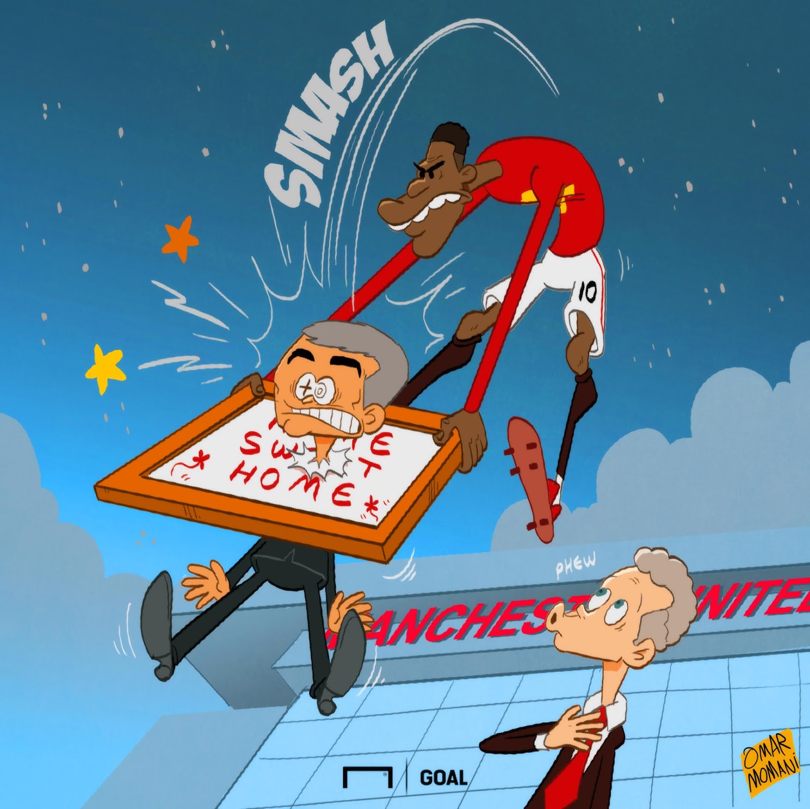 Omar Momani cartoons: Rashford ruins Mourinho's return to Old Trafford 🤭