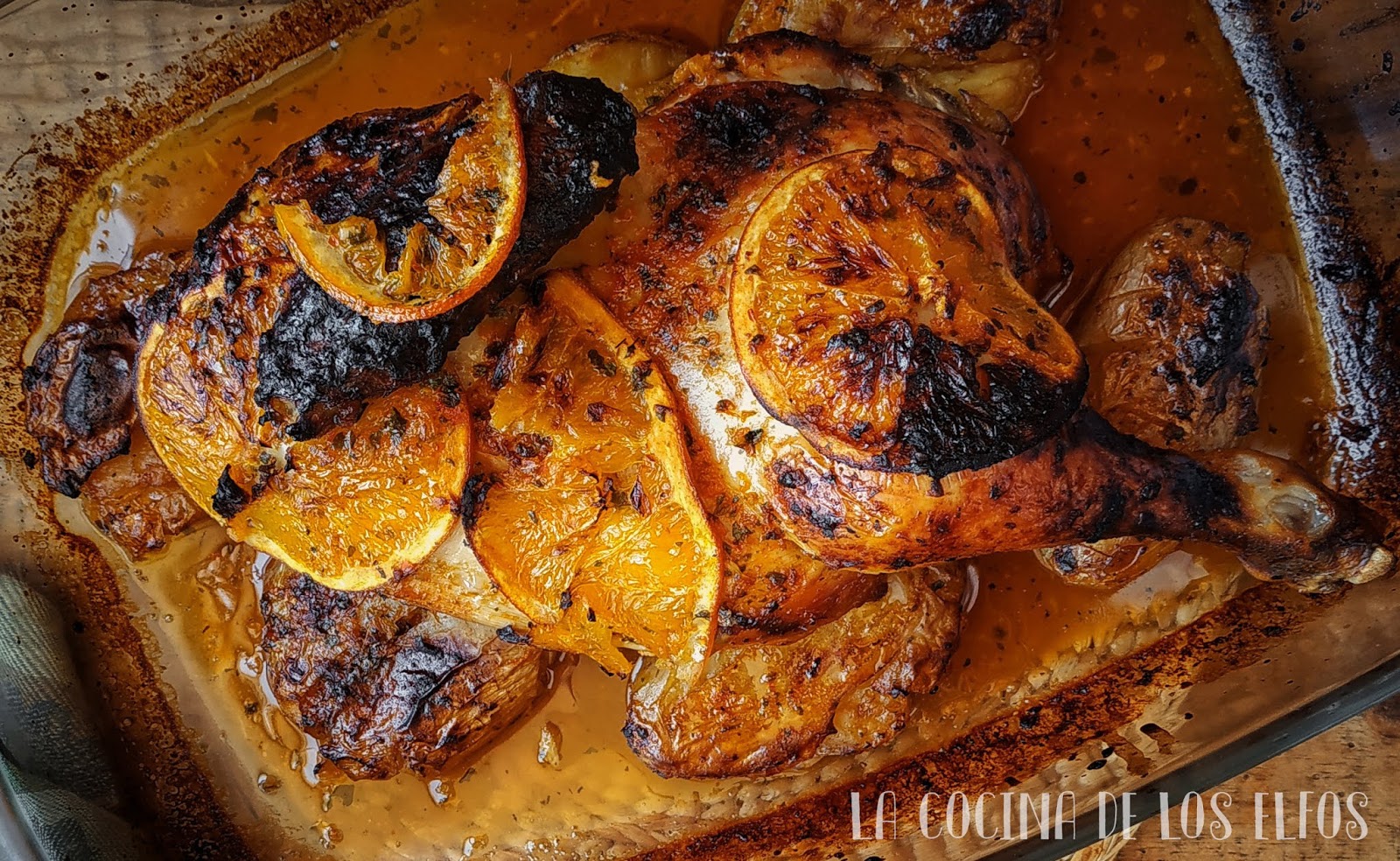 La Cocina de los Elfos: Pollo al Horno con Naranja, Mojo Canario y Miel