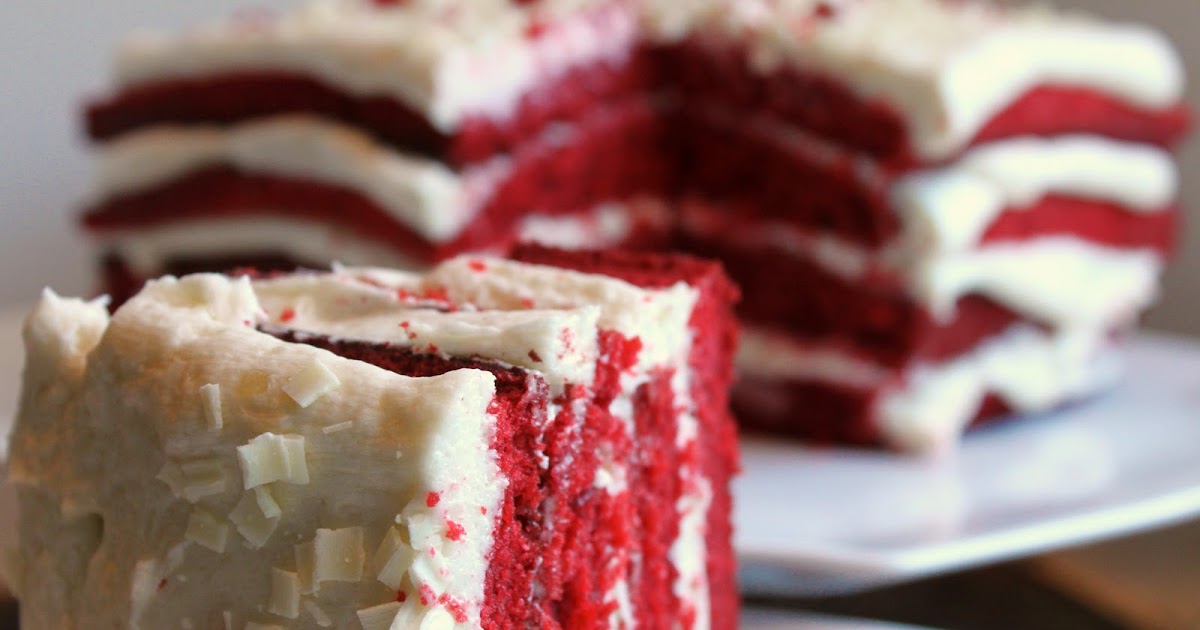 A Feast For The Eyes Red Velvet Cake With White Chocolate Frosting