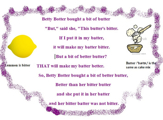 Factory tasks and vocabulary with a fun angle. Extension: Betty Botter ...
