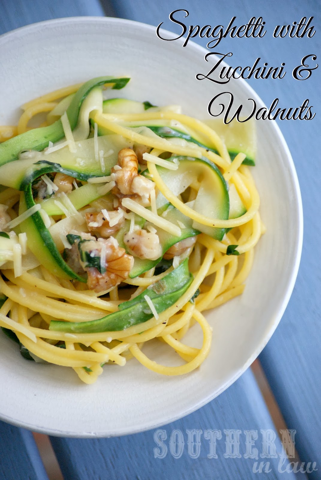 Southern In Law: Recipe: Spaghetti with Zucchini and Walnuts