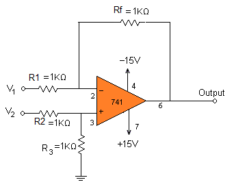 Subtractor Operational Amplifier - Socio Tekno