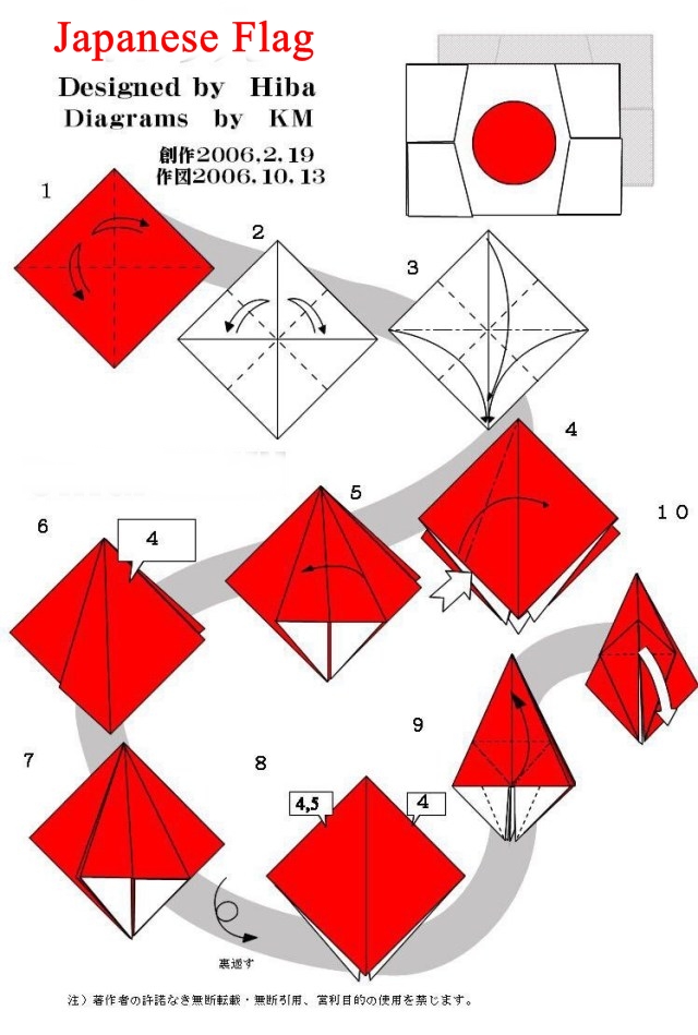Japanese Flag-Hiba - Ruby Book Origami