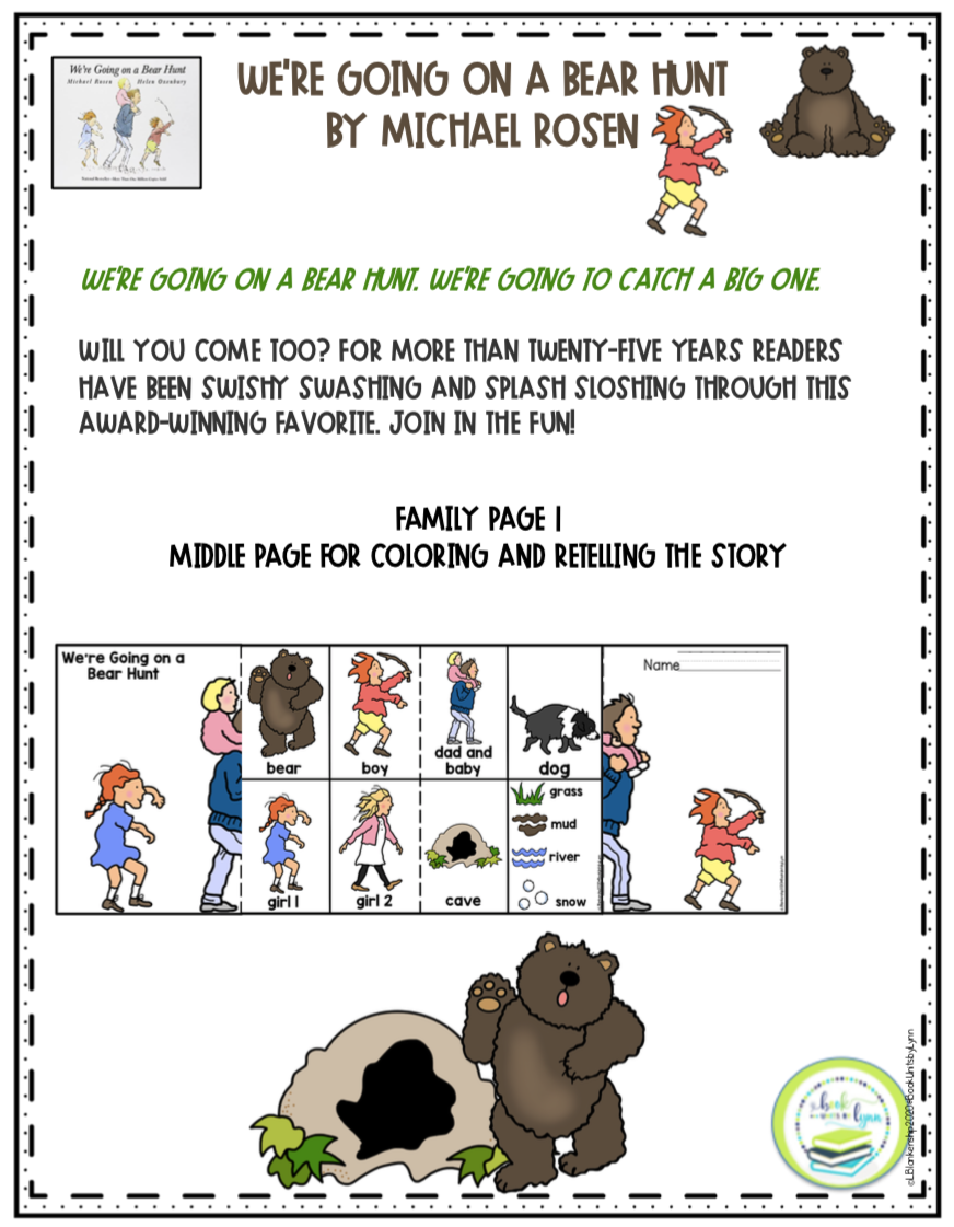 WE'RE GOING ON A BEAR HUNT BOOK CRAFT ~ Book Units by Lynn