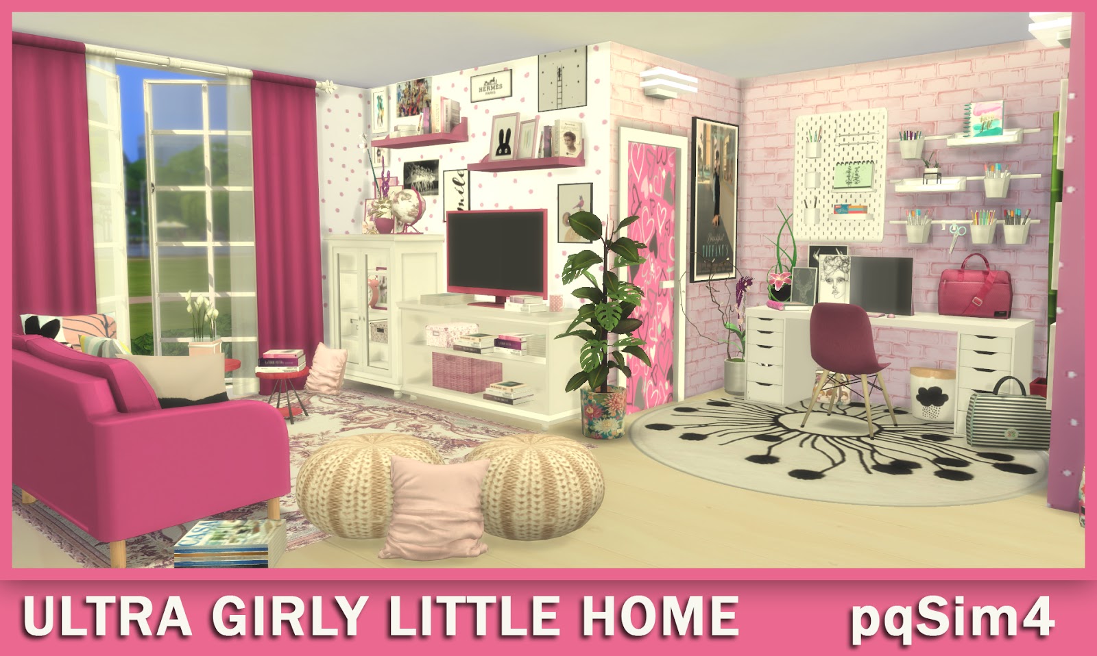 Ultra Girly Little Home. Sims 4 Speed Build.