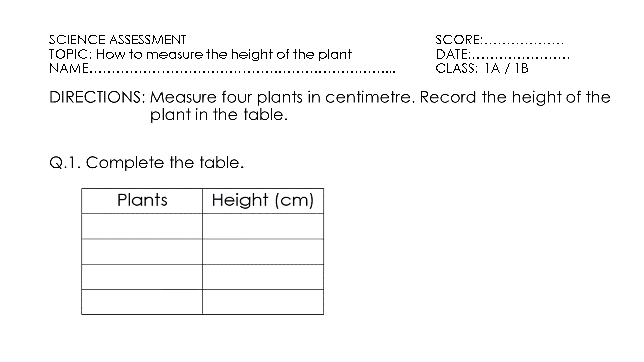 GRADE ONE : SCIENCE
