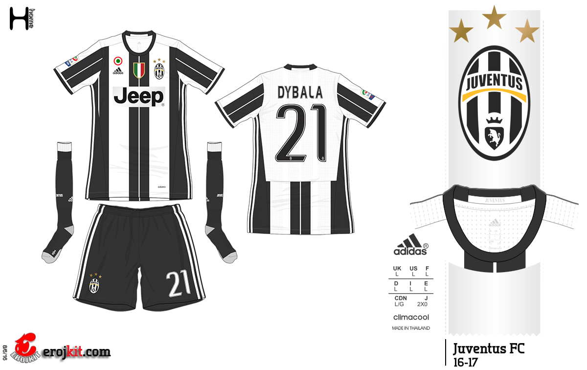 Kit Design, by eroj: 2016-17 Juventus (Home,Away e Third)