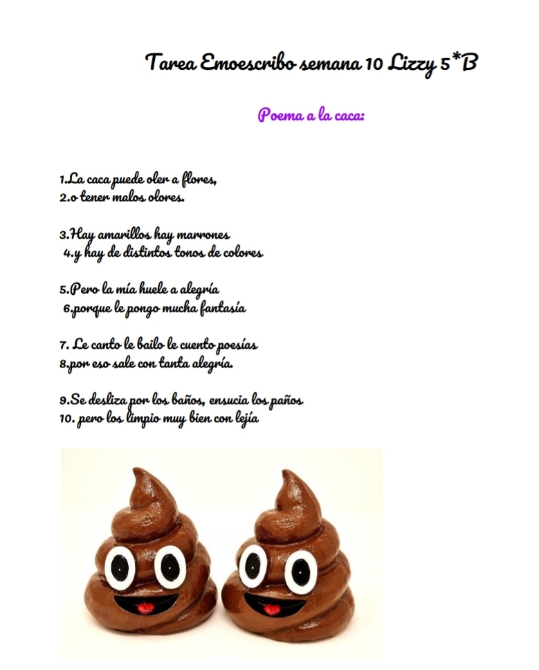 EMOESCRIBO CEIP EL TABLERO: POEMA A LA CACA: RETO 11 DE EMOESCRIBO