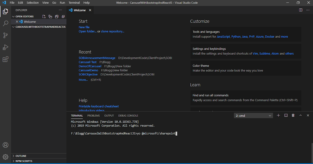Implement carousel with React JS in SPFx